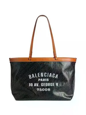 Balenciaga Medium Select Tote Bag With All-over Logo Print - Black