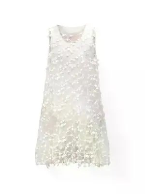 ÉPINGLER Embroidered Jacquard Mini Dress - White