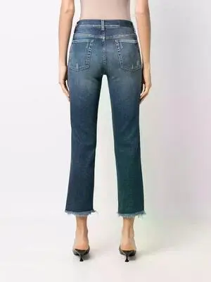 7 For All Mankind Cropped Ripped Jeans