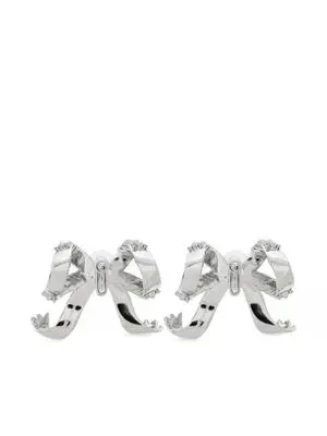 SELF-PORTRAIT Pearl Crystal Bow Earrings Others White