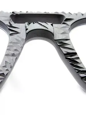 KUBORAUM Hammered-effect Geometric-frame Glasses