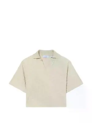 Off-White Logo-pattern Cropped T-shirt - Neutrals