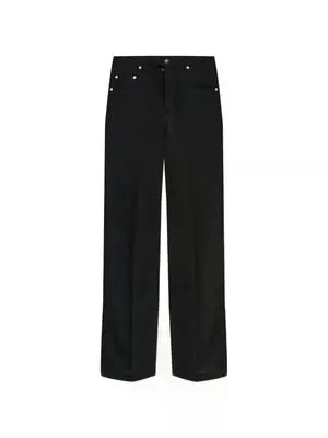 Rick Owens Pressed-crease Wide-leg Wool Trousers - Black