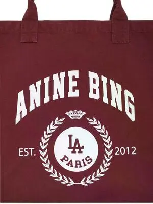 ANINE BING Leo Canvas Tote Collegiate Fig