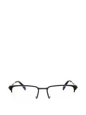 Chopard Square-frame Semi-rim Glasses - Grey