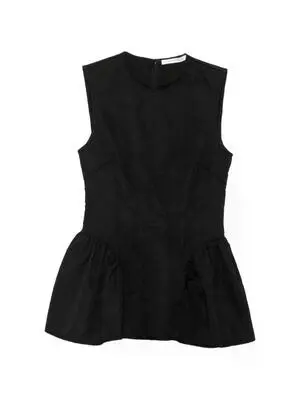 Cecilie Bahnsen Cloqué-effect Peplum Top - Black
