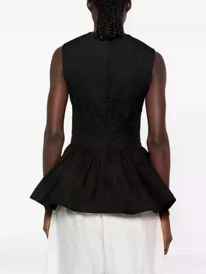 Cecilie Bahnsen Cloqué Effect Peplum Top