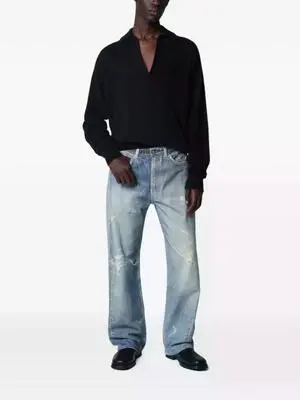 Our Legacy Third Cut Distressed-effect Denim-print Jeans