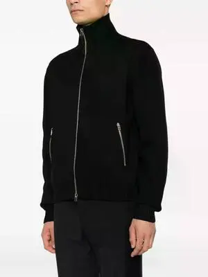 TOM FORD Leather-patch Zip-up Cardigan