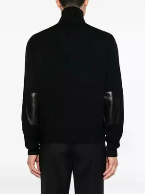 TOM FORD Leather-patch Zip-up Cardigan