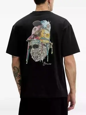 BARROW Graphic-print Logo-patch T-shirt