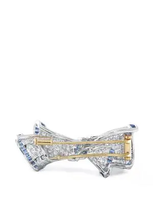 LB EXCLUSIVE Diamond And Sapphire Bow Brooch