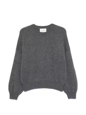 LISA YANG Crew-neck Balloon-sleeve Sweater - Grey