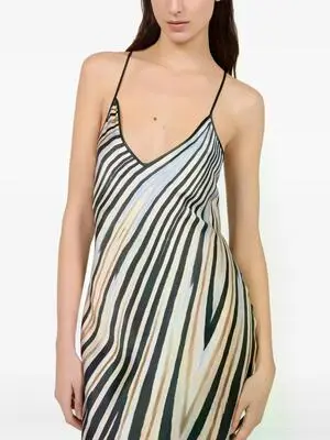 Roberto Cavalli Zebra-print Open-back Maxi Dress