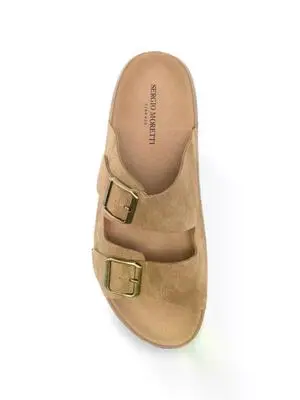 SERGIO MORETTI FIRENZE Buckle-fastening Suede Sandals - Neutrals