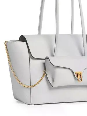 COCCINELLE Large Double Beat Pebbled Leather Shoulder Bag