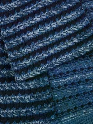 Etro Striped Textured Scarf - Blue