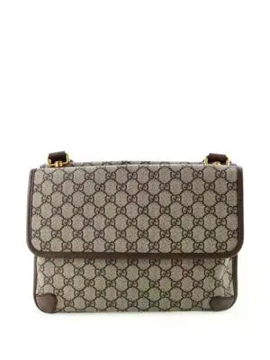 Gucci Gg Coated Canvas Medium Flap Messenger Bag - Brown