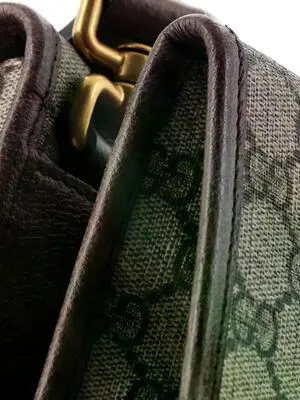 Gucci Gg Coated Canvas Medium Flap Messenger Bag - Brown