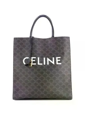 Celine Vertical Cabas Triomphe Coated Canvas Large Tote Bag Brown