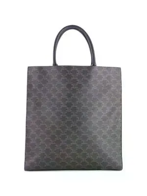 Celine Vertical Cabas Triomphe Coated Canvas Large Tote Bag - Brown