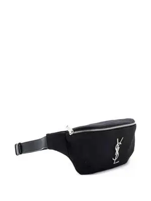 Saint Laurent Monogram Canvas Belt Bag - Black