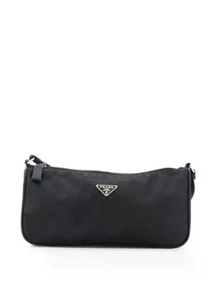 Prada Pochette Shoulder Bag Tessuto Small Hobo Bag - Black