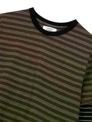 STUDIO TOMBOY Striped Layered Cotton T-shirt - Brown