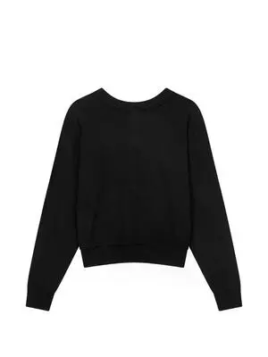 STUDIO TOMBOY Ribbed-trim Long-sleeve Cardigan - Black