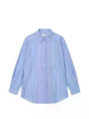 STUDIO TOMBOY Striped Button-down Cotton Shirt - Blue