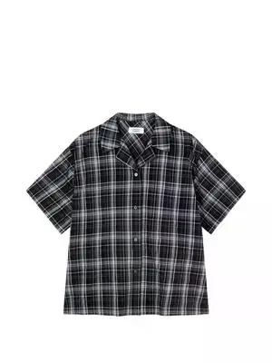 STUDIO TOMBOY Check-pattern Short-sleeve Cotton Shirt