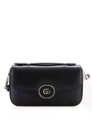 Gucci Petite Gg Flap Leather Mini Shoulder Bag - Black
