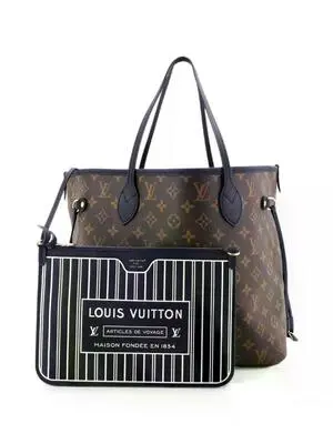 LOUIS VUITTON Neverfull Mm Tote Bag Monogram Canvas - Blue