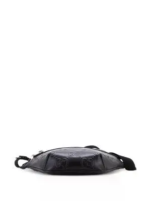 Gucci Gg Embossed Perforated Leather Small Belt Bag - Black