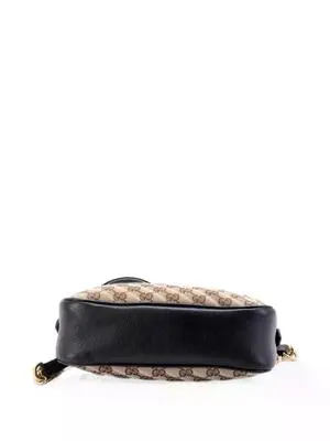 Gucci Gg Marmont Shoulder Bag In Quilted Gg Canvas With Leather