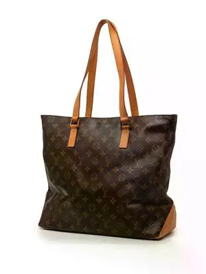 LOUIS VUITTON 2002 Monogram Cabas Mezzo Tote Bag - Brown