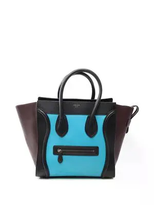 Celine Leather Luggage Tote Bag - Blue