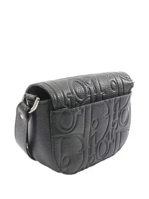 Dior 2025 Mini Gravity Leather Saddle Messenger Bag With Flap Crossbody Bag - Black