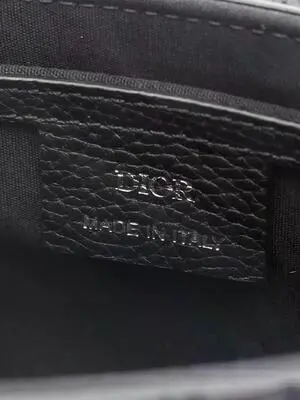 Dior 2025 Mini Gravity Leather Saddle Messenger Bag With Flap Crossbody Bag - Black