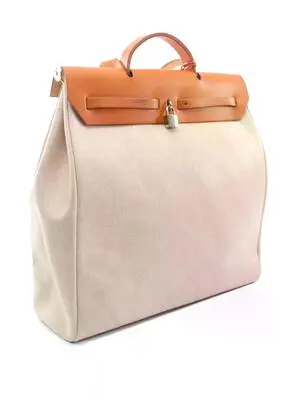 Hermès 1999 Toile H Herbag Mm Satchel - Neutrals