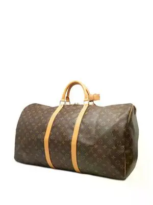 LOUIS VUITTON 1997 Monogram Keepall 60 Travel Bag - Brown