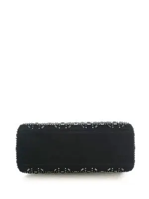 Dior 2017 Mini Satin Cannage Crystal Embellished Lady Satchel - Black