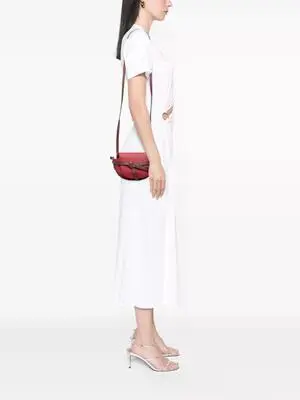 Loewe 2018 Mini Bicolor Grained Calfskin Gate Crossbody Bag - Red