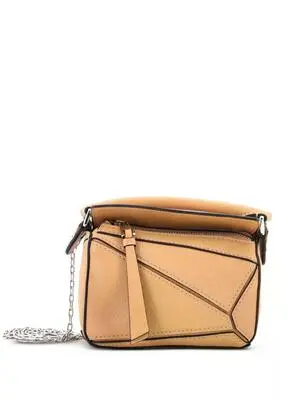 Loewe Puzzle Bag Leather Nano Crossbody Bag - Brown