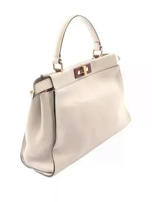 Fendi 2000-2010 Medium Leather Peekaboo Iconic Satchel - Neutrals