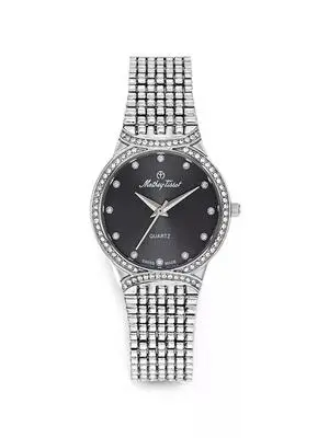 MATHEY TISSOT Crystal-embellished 28mm Watch - Black