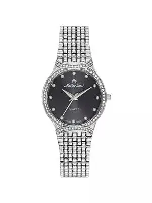 MATHEY TISSOT Crystal-embellished Watch - Black