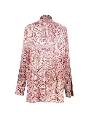 ELLERY Geometric-print Silk-blend Blouse