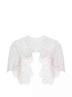 GEMY MAALOUF Embroidered Scalloped-edge Bolero