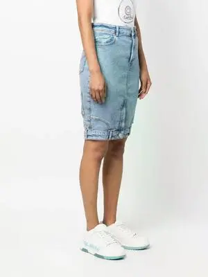 Moschino Fitted Washed-denim Skirt